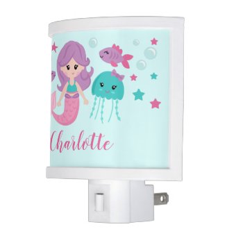 Cute Mermaid Personalized Night Light | Zazzle