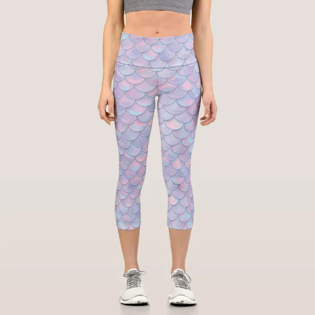 Cute Mermaid Scales, Magical Sea Creature Capri Leggings | Zazzle