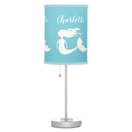 Cute mermaid table lamp for baby girl nursery room | Zazzle