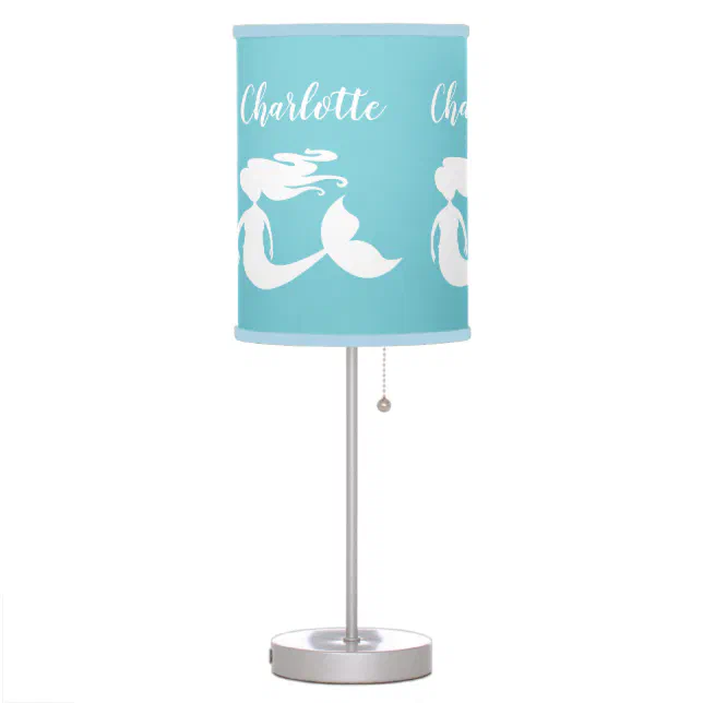 Cute mermaid table lamp for baby girl nursery room | Zazzle
