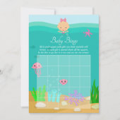 Cute Mermaid Under the Sea Girl Baby Shower Bingo Invitation | Zazzle
