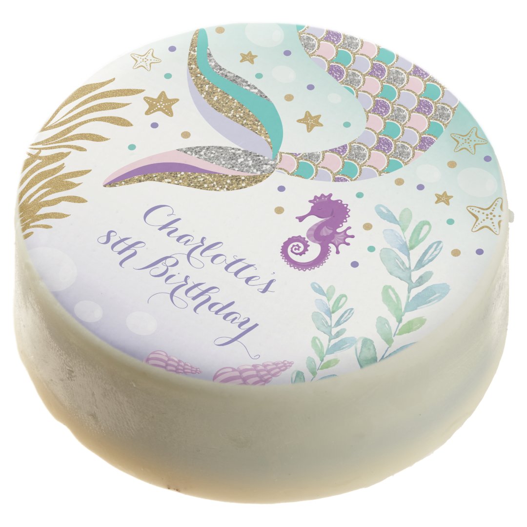 Cute Mermaid Under the Sea Pool Party Birthday Chocolate Covered Oreo ...