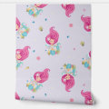 Cute Mermaid Under Water Lavender Mist Nursery Wallpaper | Zazzle