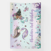 Cute Mermaids Birthday Pool Party Backdrop Welcome Banner | Zazzle