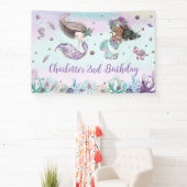 Cute Mermaids Birthday Pool Party Backdrop Welcome Banner | Zazzle