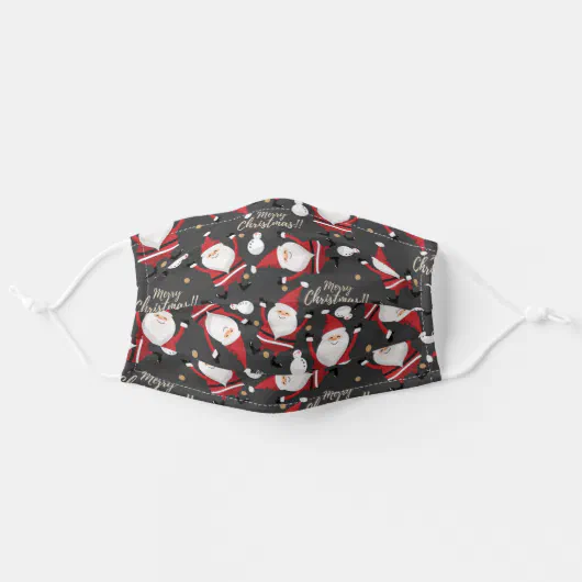 Cute Merry Christmas/Santa Adult Cloth Face Mask | Zazzle