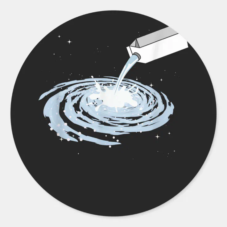 Cute Milk Milky Way Galaxy Outer Space Classic Round Sticker | Zazzle