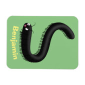 Cute millipede cartoon illustration magnet | Zazzle