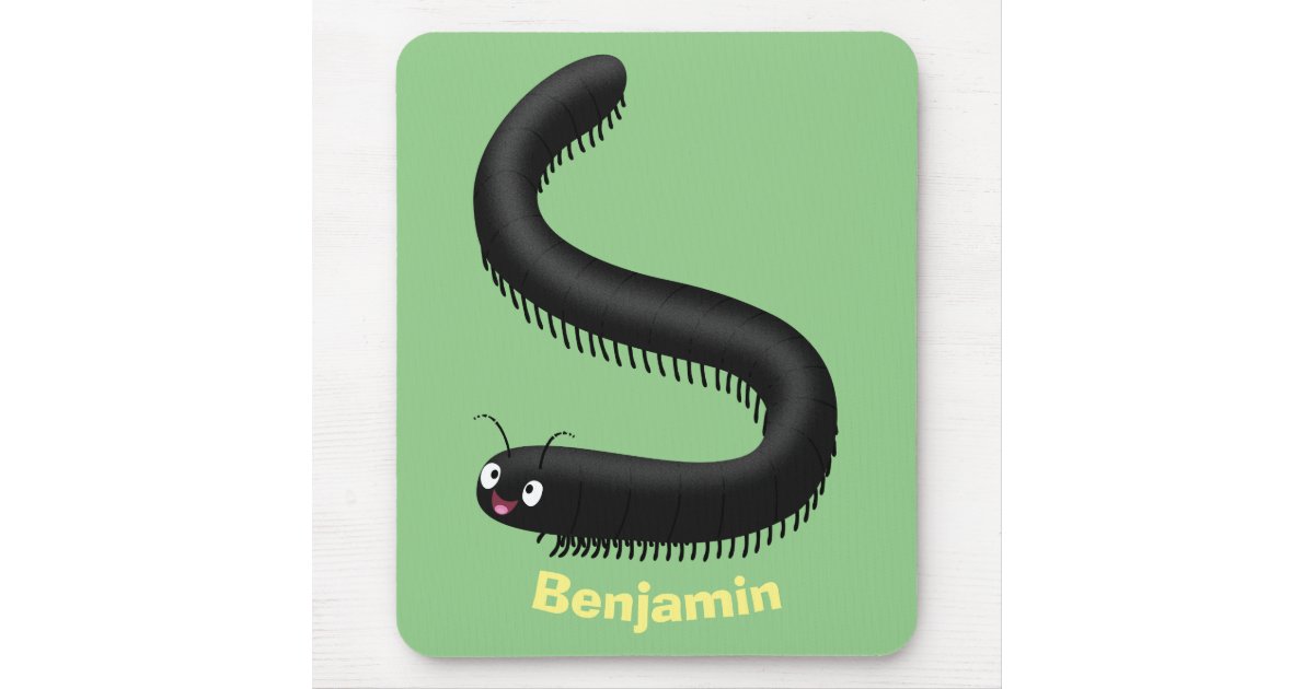 Cute millipede cartoon illustration mouse pad | Zazzle