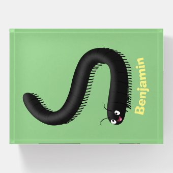 Cute millipede cartoon illustration paperweight | Zazzle