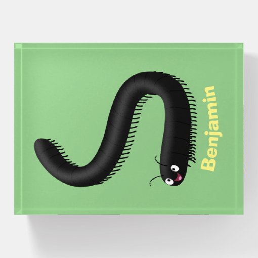 Cute millipede cartoon illustration paperweight | Zazzle