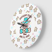 Cute MINI-BOSS Baby Boy Personalized Large Clock | Zazzle