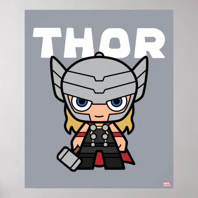 Cute Mini Thor Poster | Zazzle