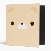 Cute Minimalist Cream Teddy Bear Face Binder | Zazzle