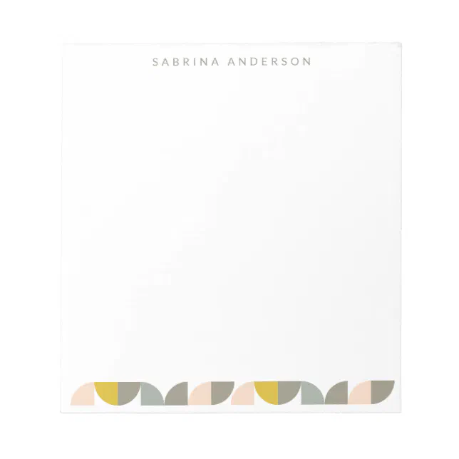 Cute Minimalist Geometric Pastel Personalized Notepad | Zazzle