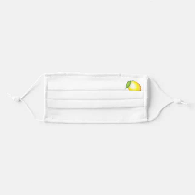 Cute Minimalist Lemon Emoji Face Mask | Zazzle