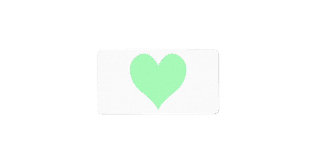 Cute Mint Green Heart Label | Zazzle