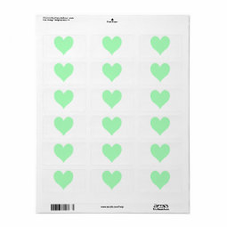 Cute Mint Green Heart Label | Zazzle