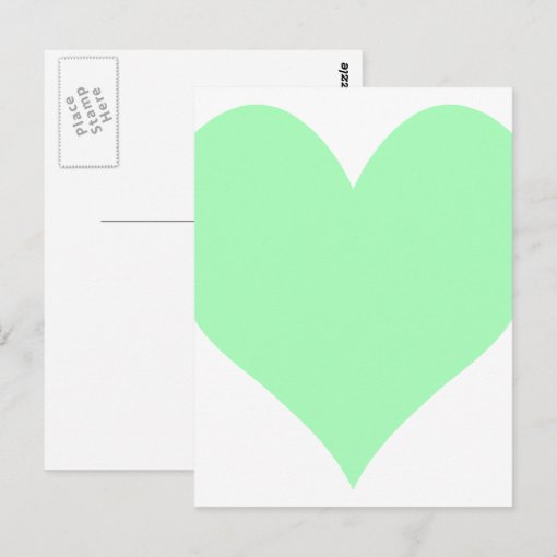 Cute Mint Green Heart Postcard | Zazzle