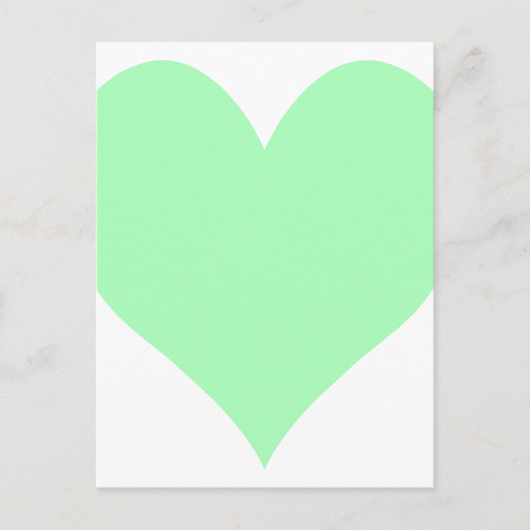 Cute Mint Green Heart Postcard | Zazzle