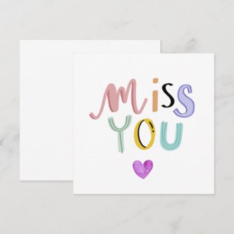 Cute Miss You Card, Greeting Cards, Love Card | Zazzle