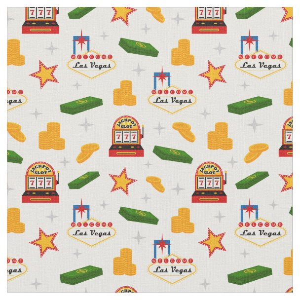 Cute mixed casino gambling pattern material fabric | Zazzle