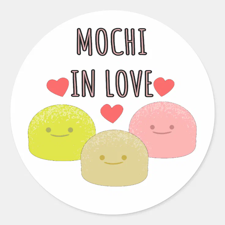 Cute Mochi Cartoon Drawings Classic Round Sticker | Zazzle