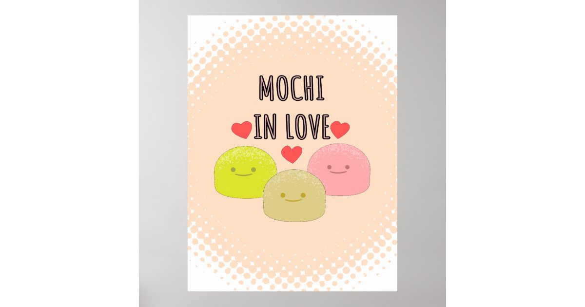 Cute Mochi Cartoon Drawings Poster | Zazzle