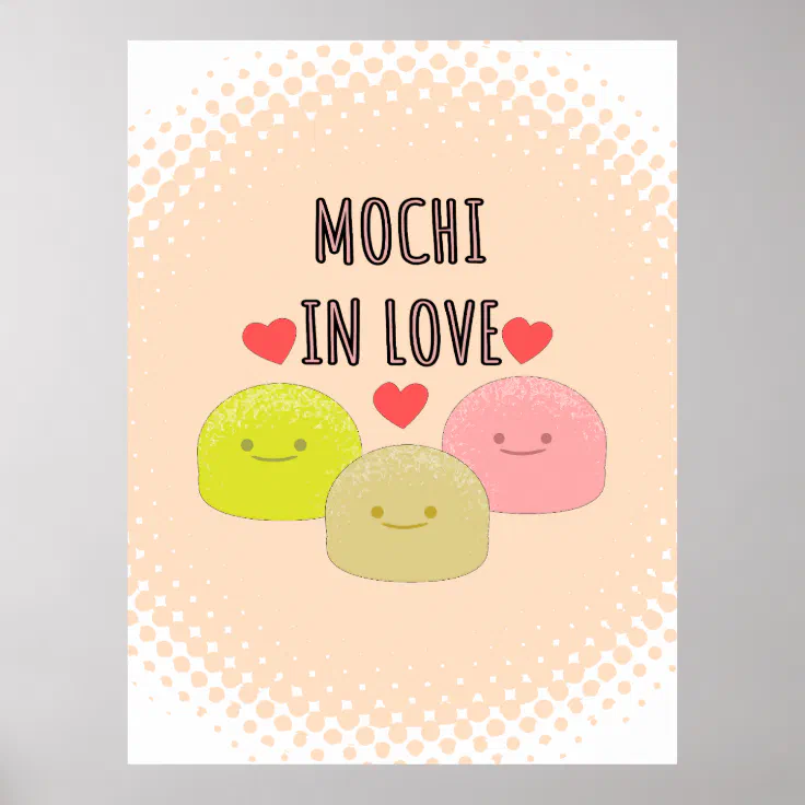 Cute Mochi Cartoon Drawings Poster | Zazzle
