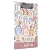 Cute Modern Assorted Pastel Rainbow Teacher Clipboard | Zazzle