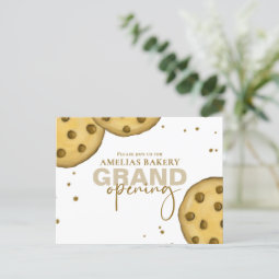 Cute Modern Bakery Grand Opening Whimsical Cookie Postcard | Zazzle
