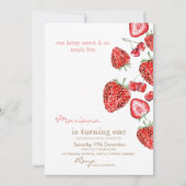 Cute Modern Berry and Merry 1st Birthday Party Invitation | Zazzle