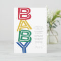 Cute modern bold primary colors baby shower invitation | Zazzle
