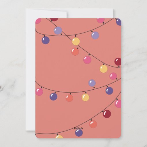 Cute Modern Cartoon Christmas Llama String Lights Holiday Card | Zazzle