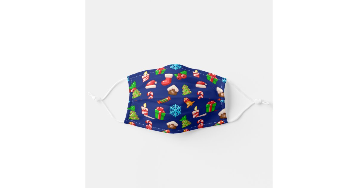 Cute Modern Christmas Holidays Festive Pattern Adult Cloth Face Mask ...