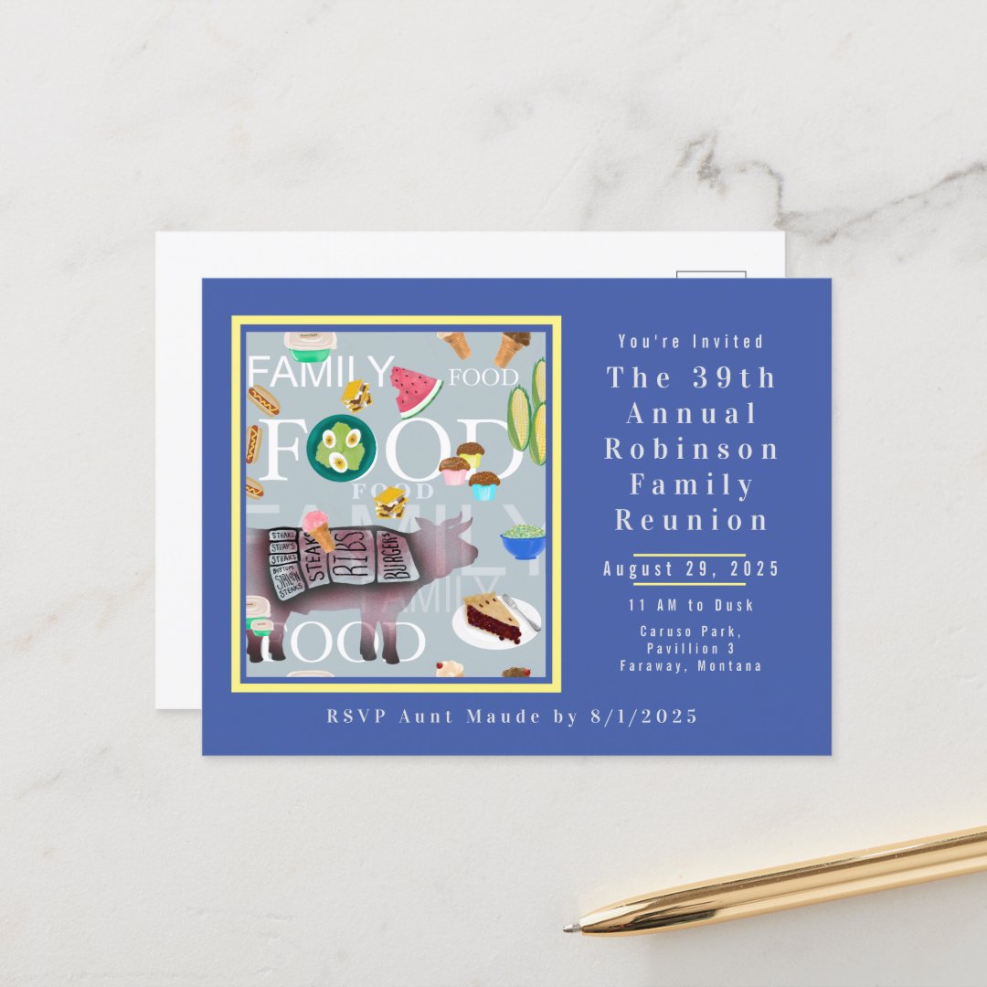 Cute, modern Family picnic food customized Postcard | Zazzle