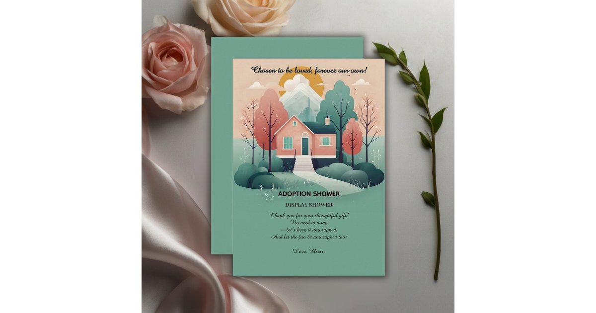 Cute Modern Forever Home Adoption Foster Shower In Enclosure Card | Zazzle
