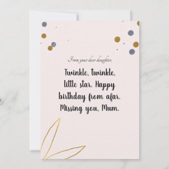 Cute Modern Happy Birthday Wishes Card | Zazzle