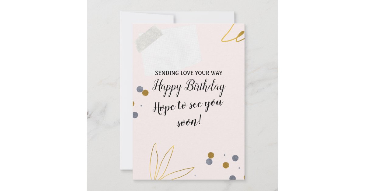 Cute Modern Happy Birthday Wishes Card | Zazzle