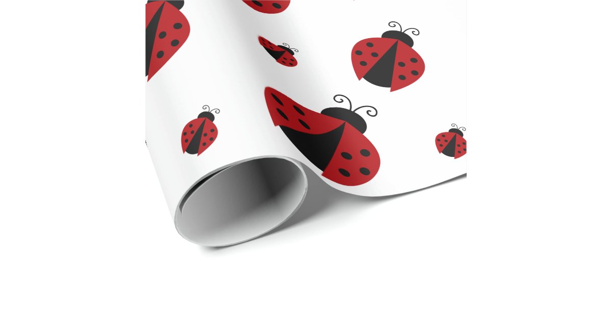 Cute Modern Ladybug Pattern Wrapping Paper | Zazzle