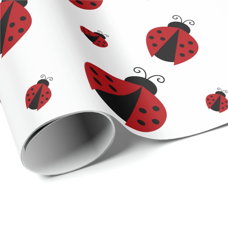 Cute Modern Ladybug Pattern Wrapping Paper | Zazzle