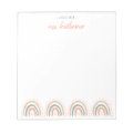 Cute Modern Pastel Boho Rainbow Teacher's Notepad | Zazzle