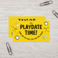 Cute Modern Playdate Yellow Fun Cartoon Business Card | Zazzle