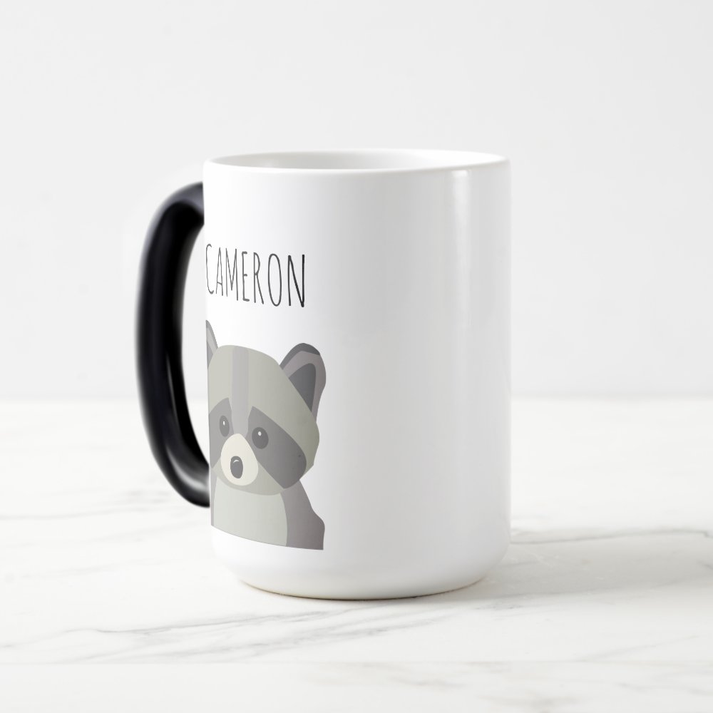 Cute Modern raccoon illustration Personalized Magic Mug sold by Alexia ...