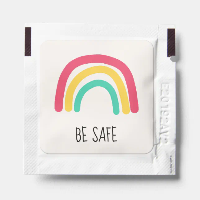 Cute modern rainbow Be safe Hand Sanitizer Packet | Zazzle