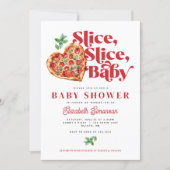 Cute Modern Red White Slice Slice Baby Shower Invitation | Zazzle