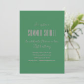 Cute Modern Summer Soiree Birthday Party Green Invitation | Zazzle
