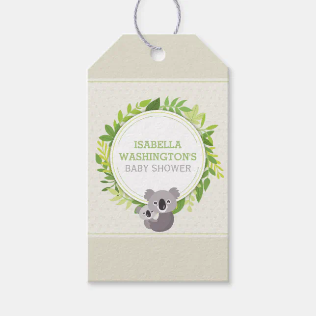 Cute Mommy Koala & Baby Koala Baby Shower Gift Tags | Zazzle