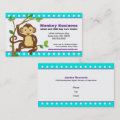 Cute Monkey Business Card | Zazzle