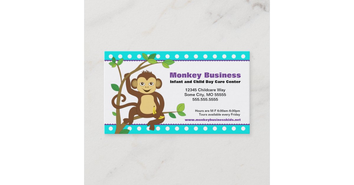 Cute Monkey Business Card | Zazzle